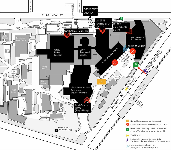 Austin Health: Construction work at Austin Hospital
